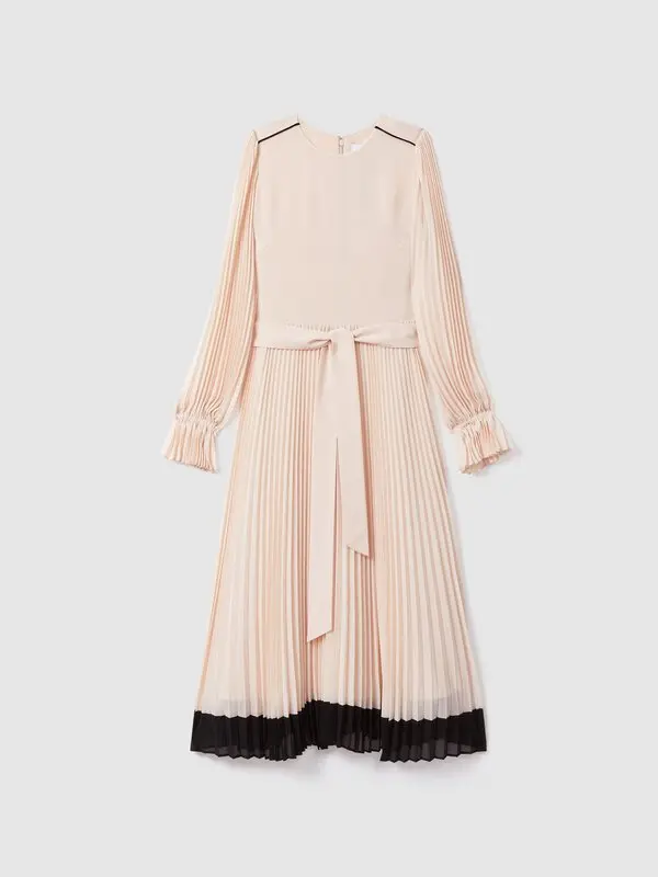 priya pleated belted midi dress Buy Reiss Navy/Cream Priya Petite Pleated Belted Midi Dress from Next USA
