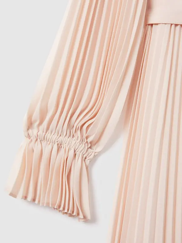 reiss priya pleated midi dress Reiss Priya Pleated Woven Midi Dress In Nude/Black - 39% Off