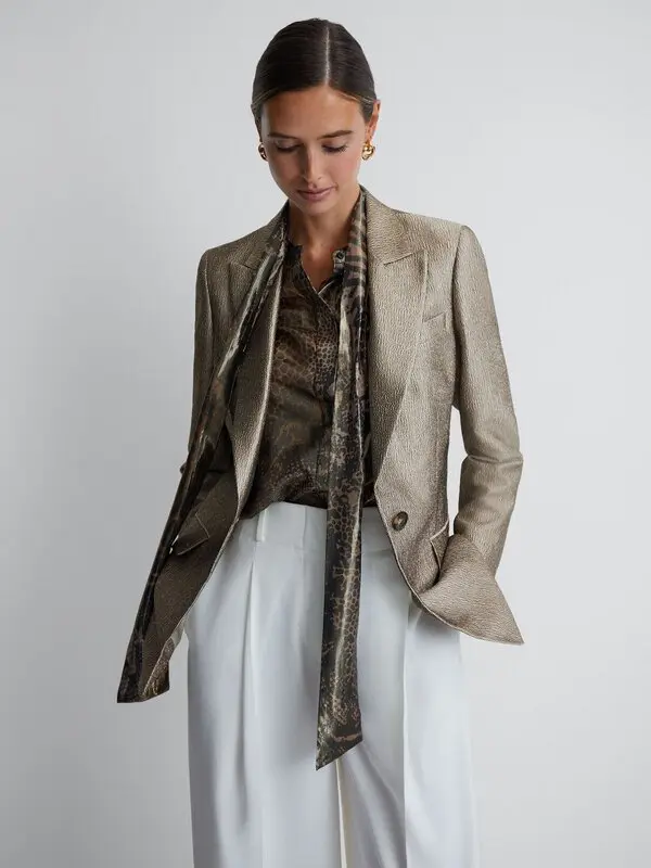 REISS Metallic Single-breasted Blazer