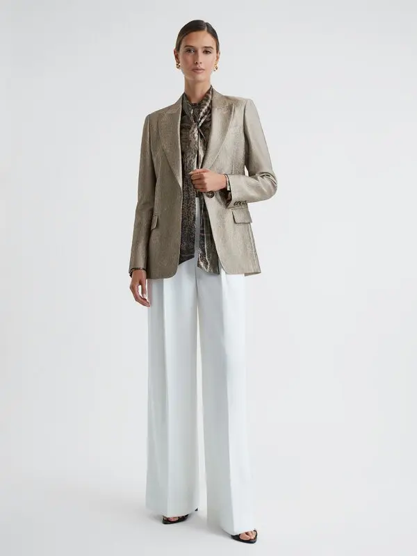 REISS Metallic Single-breasted Blazer
