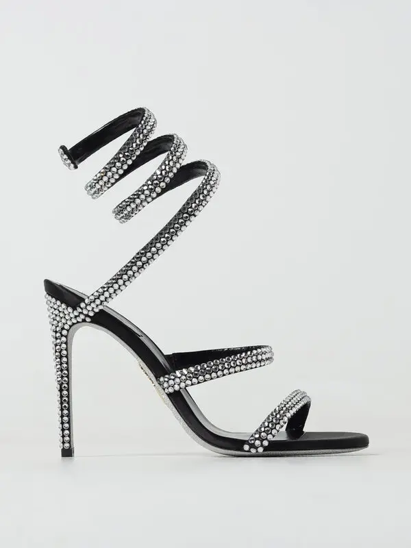 Rene Caovilla Embellished Stiletto Sandals - Silver