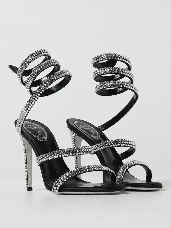 Rene Caovilla Embellished Stiletto Sandals - Silver
