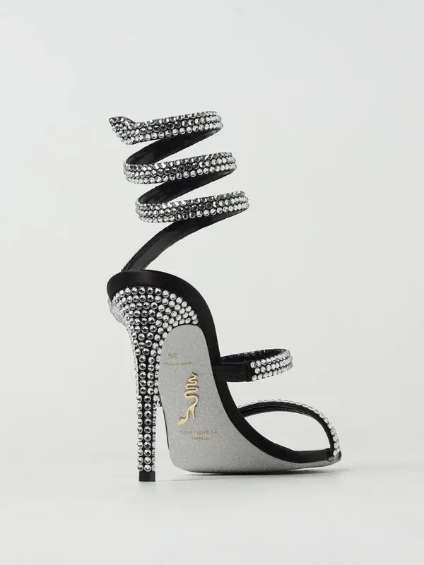 Rene Caovilla Embellished Stiletto Sandals - Silver