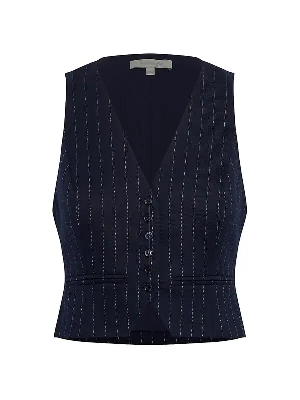 FAVORITE DAUGHTER The Favorite Pinstriped Crop Vest
