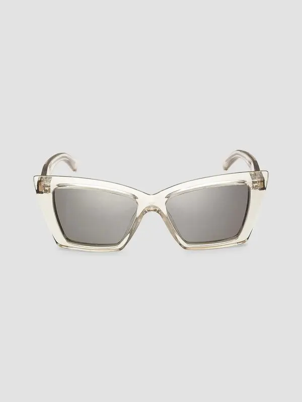 Saint Laurent Lignes Pointues 54mm Cat-eye Sunglasses - Translucent Beige Grey