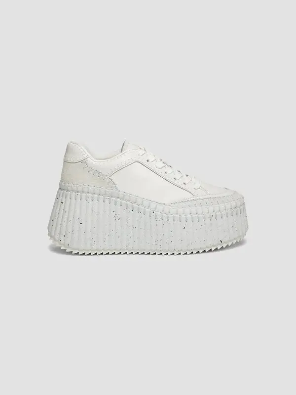 Chloé Nama Leather Platform Sneakers - White