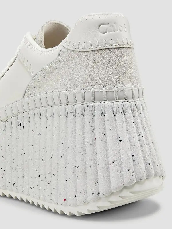 Chloé Nama Leather Platform Sneakers - White