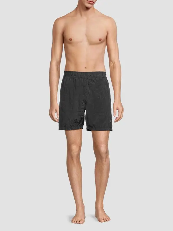 Stone Island Solid Swim Trunks - Black