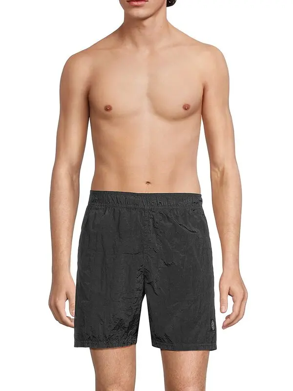 Stone Island Solid Swim Trunks - Black