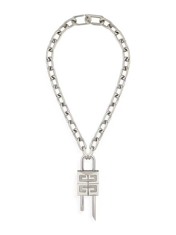 Givenchy Lock Necklace In Metal - Silver | Editorialist