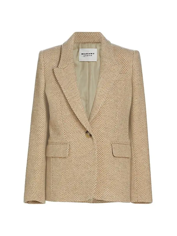 Isabel Marant Kerstin Wool Single-Breasted Blazer In Toffee 60