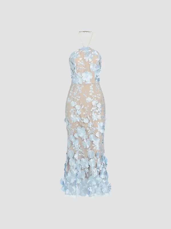 ELLIATT Jules Dress Floral Appliqué Midi-dress - Blue