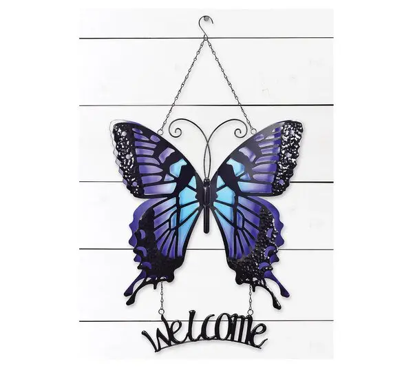 SUNSET VISTA DESIGNS Butterfly Welcome Sign