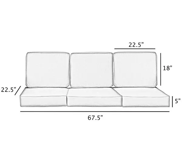 SORRA HOME Outdoor Deep Seating Sofa Cushion Se T