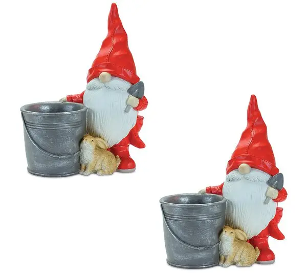 MELROSE Raincoat Gnome Statue With Planter 24.7 5'h