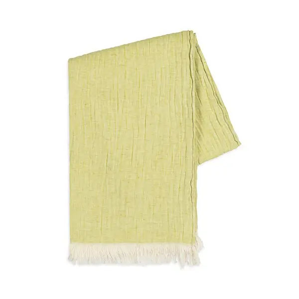 LANDS DOWNUNDER Soho Cotton Linen Throw - Lime