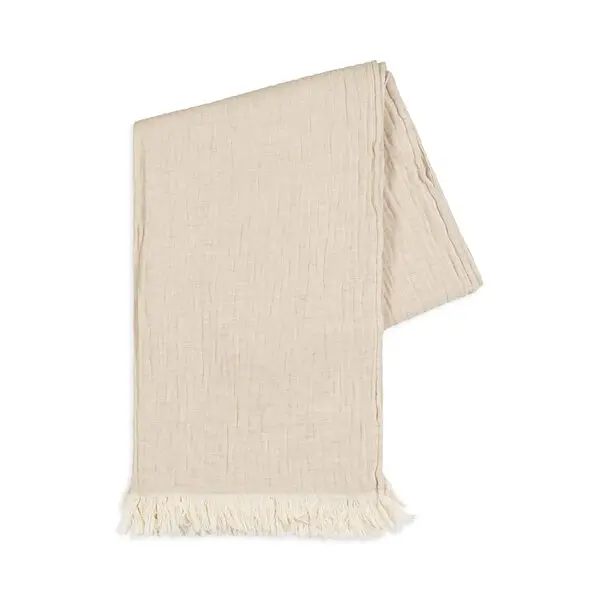 LANDS DOWNUNDER Soho Cotton Linen Throw - Natural
