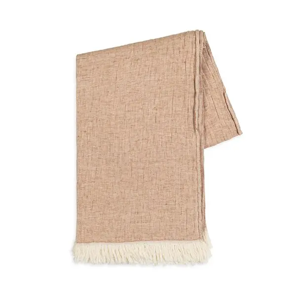 LANDS DOWNUNDER Soho Cotton Linen Throw - Rust