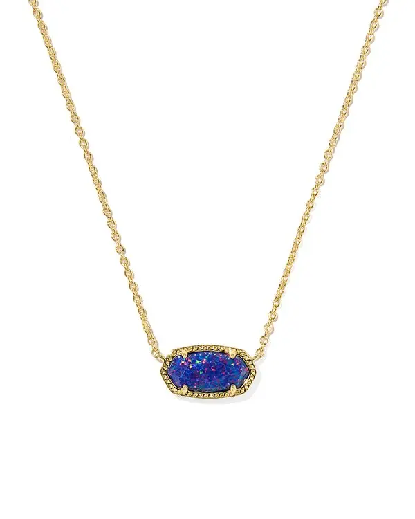 Kendra Scott Elisa Kyrocera Opal Pendant Necklace - Gold Indigo