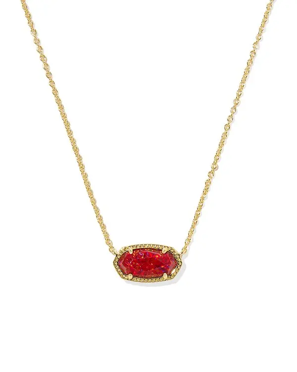 Kendra Scott Elisa Kyrocera Opal Pendant Necklace - Gold Red