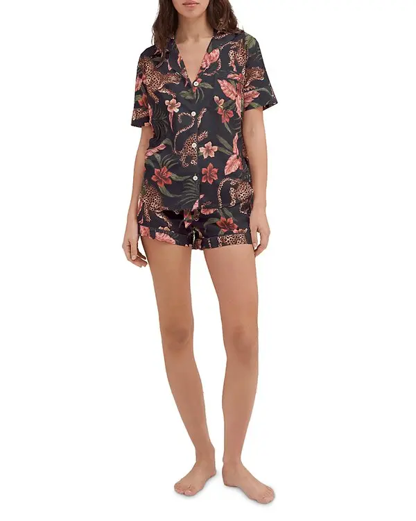 Desmond & Dempsey Deia Short Pajama Set - Soleia Navy