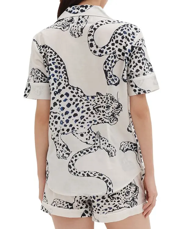 Desmond & Dempsey Cotton Jaguar Shorts Pajama Set - Cream