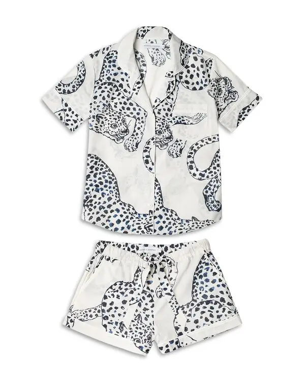 Desmond & Dempsey Cotton Jaguar Shorts Pajama Set - Cream