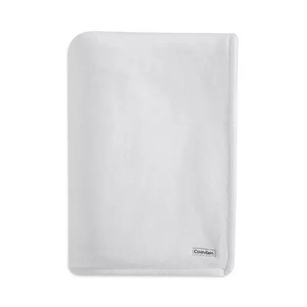 Calvin Klein Core Plush Solid Bed Blanket - White
