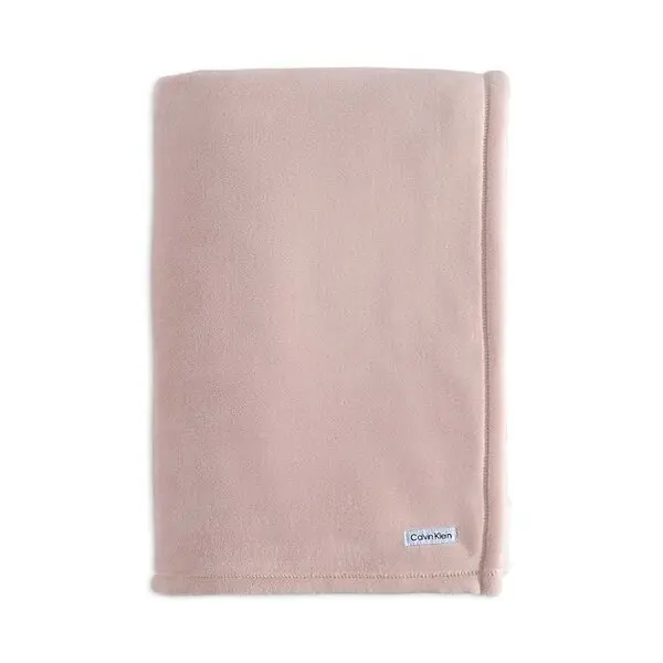 Calvin Klein Core Plush Solid Bed Blanket - Petal Pink