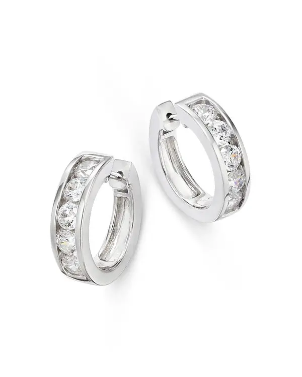 Bloomingdale'S Diamond Channel Set Hoop Earrings, 1.50 Tcw - White