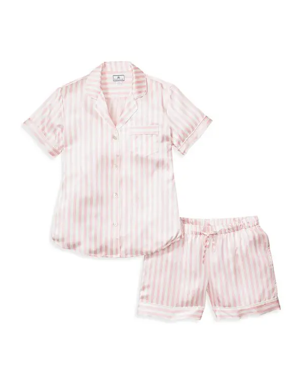 PETITE PLUME Mulberry Silk Stripe Short Pajama Set
