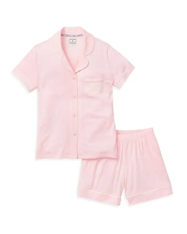PETITE PLUME Luxe Pima Short Sleeve Short Pajama Set - Pink