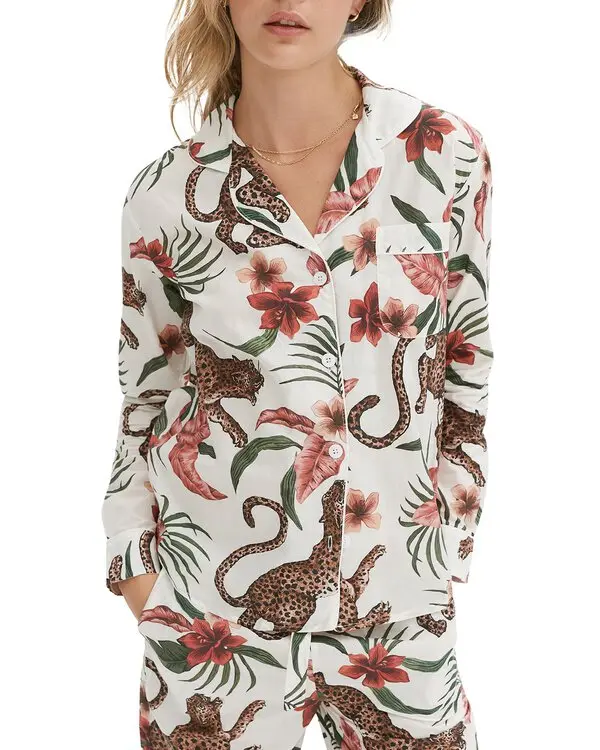 Desmond & Dempsey Tiger Print Pajama Set