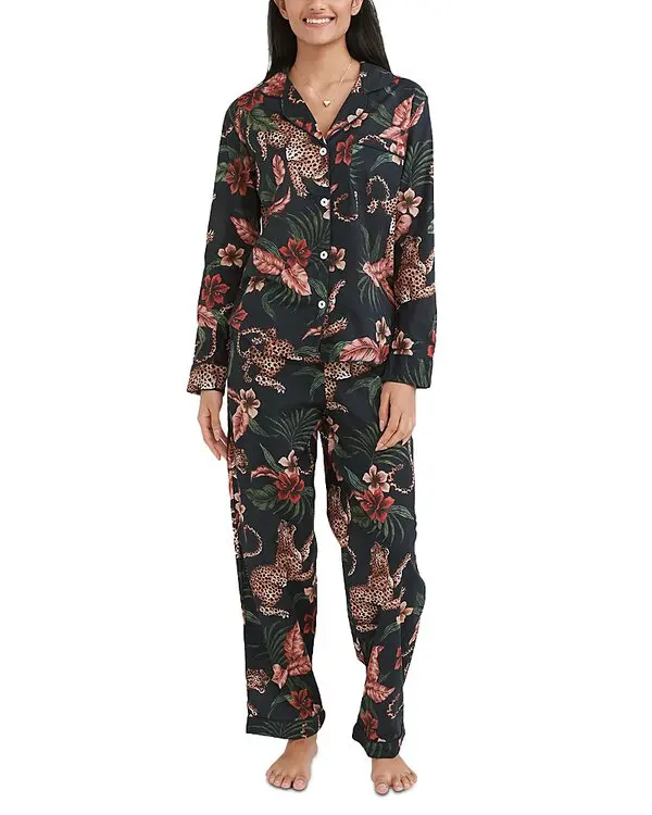 Desmond & Dempsey Jag Long Pajama Set - Navy