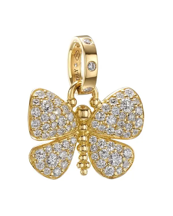 Temple St. Clair 18k Yellow Diamond Butterfly Pendant - Gold