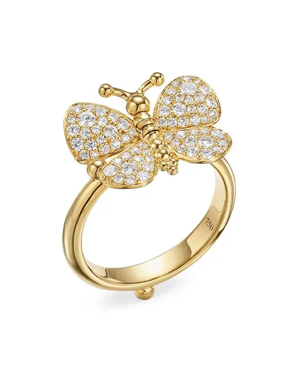 Temple St. Clair 18k Yellow Diamond Butterfly Ring - Gold