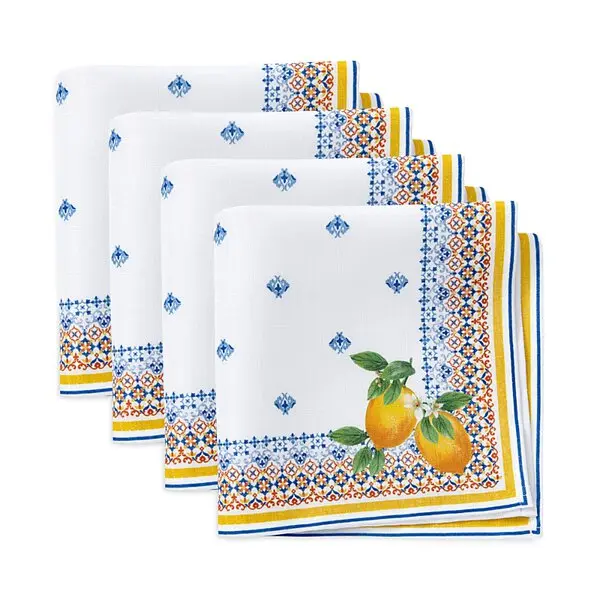 ELRENE HOME FASHIONS Lemon Napkins, Set Of 4 - Multi