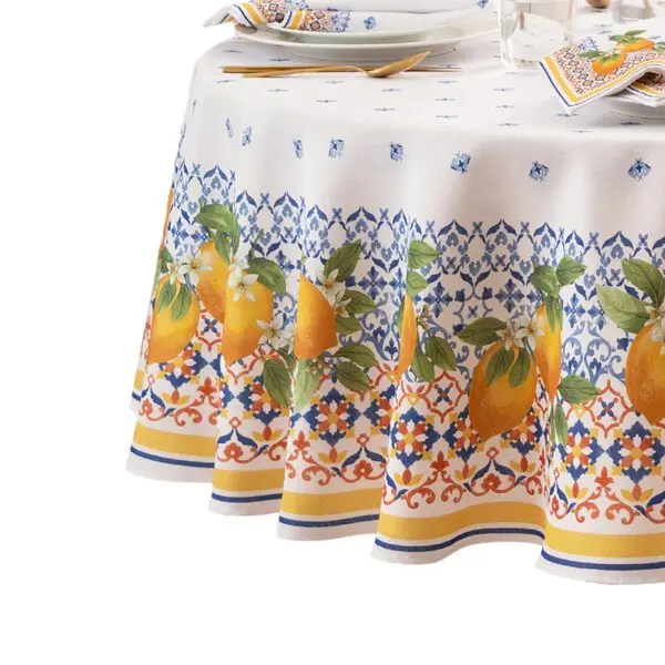 ELRENE HOME FASHIONS Capri Lemon Tablecloth, 70 X 70