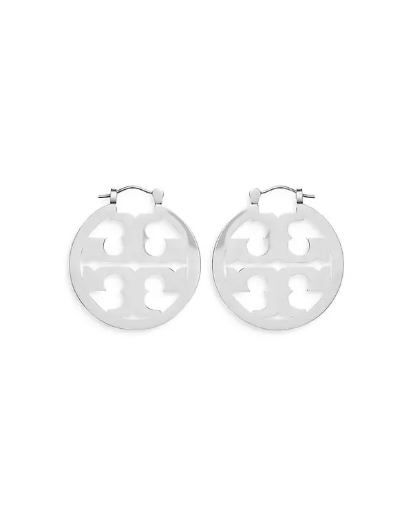 Tory Burch Miller Small Hoop Earrings - Silver