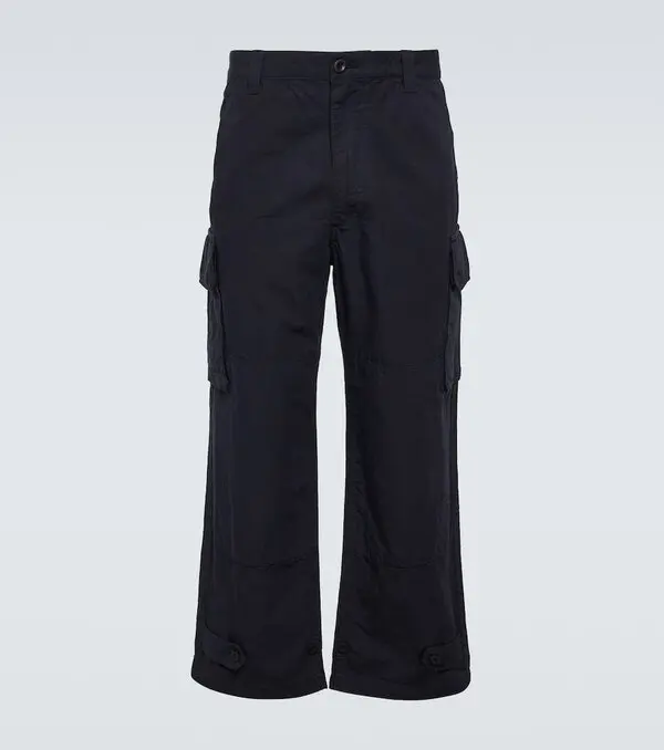 Comme Des Garçons Homme Cotton And Linen Cargo Pants - Blue