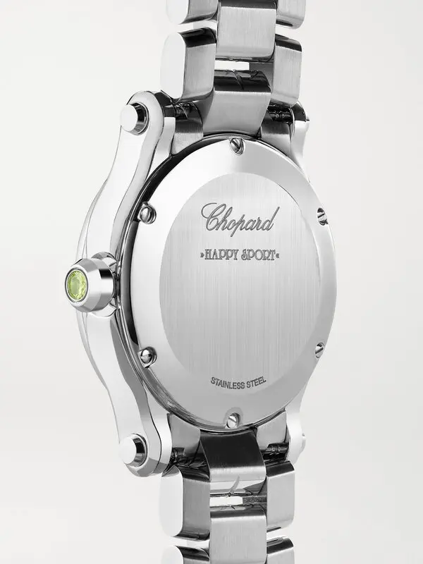 Chopard Happy Sport 30mm Stainless Steel, Diamond, And Tsavorite Watch