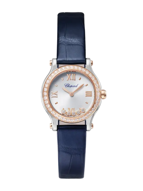 Chopard Happy Sport 25mm 18-karat Rose Stainless Steel And Diamond Watch - Gold