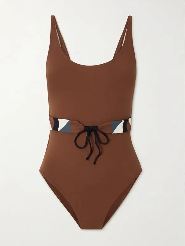 ERES Damier Belted Swimsuit - Brown
