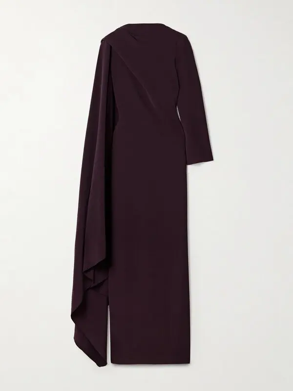 Solace London Lydia One-sleeve Cape-effect Maxi Dress