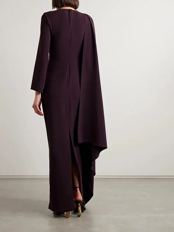 Solace London Lydia One-sleeve Cape-effect Maxi Dress