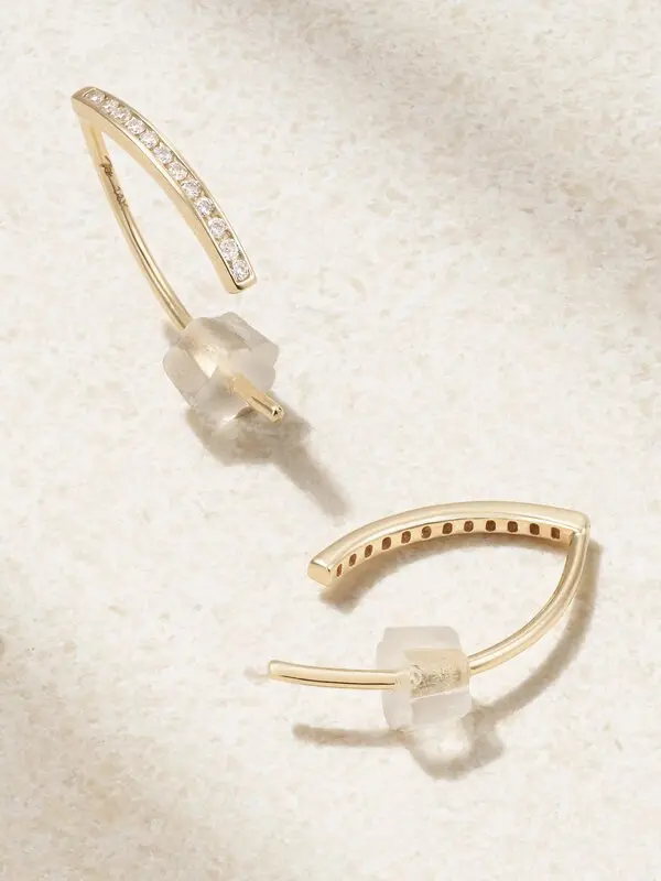 MELISSA JOY MANNING Wishbone 14-karat Recycled Diamond Earrings