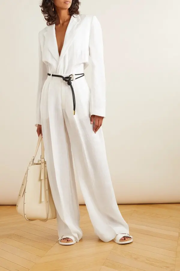 Chloé Ramie Wide-leg Trousers - White