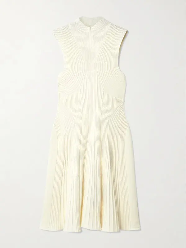 Chloé Ribbed Wool-blend Turtleneck Mini Dress