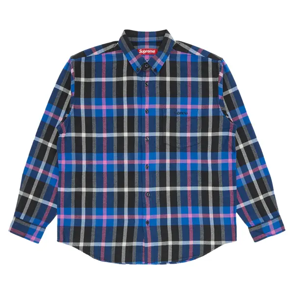 Supreme Plaid Flannel Shirt - Blue