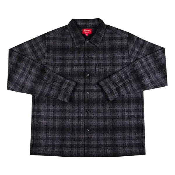 Supreme Plaid Flannel Shirt - Black